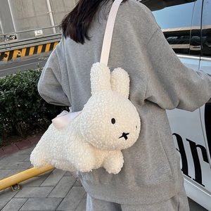 Bags | Rabbit Plush Bag Purse Cute Fun Womens Kawaii Crossbody Bag ...